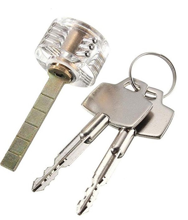AJF Practice Lock Set, Transparent Cutaway Crystal Clear Locks,Tools ...